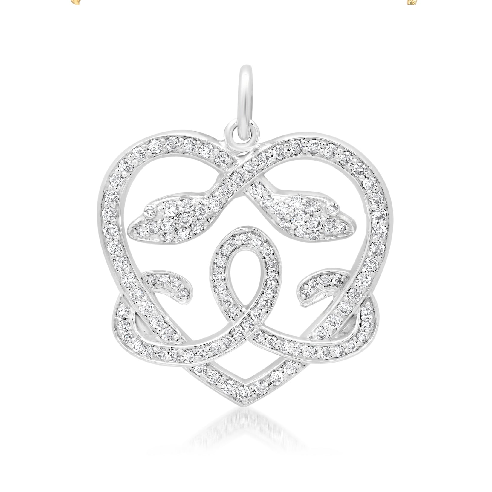 14K Gold Pavé Diamond Ouroboros Heart Pendant – Nana Bijou