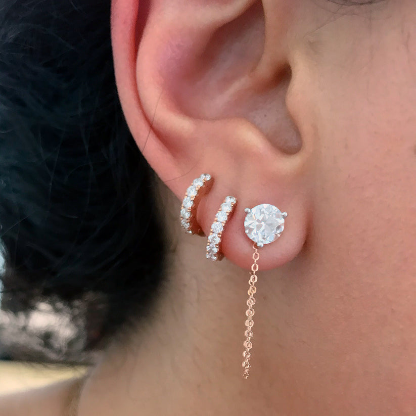 14K Gold Dangle Cable Chain Earring Jacket – Nana Bijou