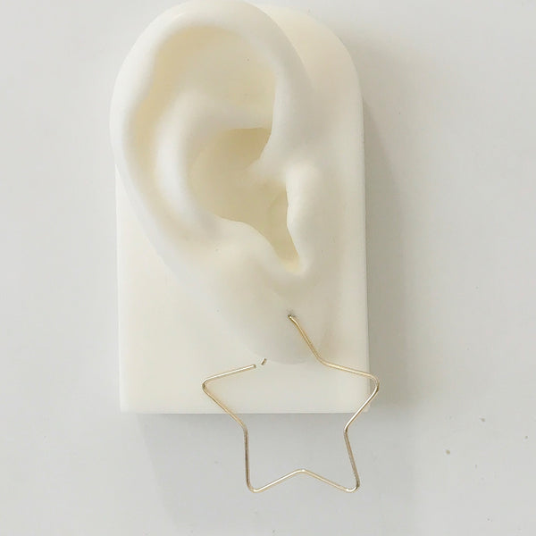 14K Gold Small Size Star Threader Wire Earrings – Nana Bijou